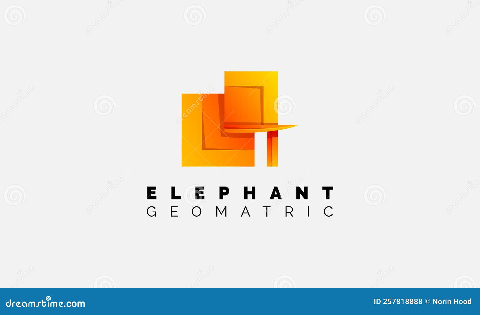 Orange Gradient Elephant Logo Design with Geomatric Lines Stock Vector ...