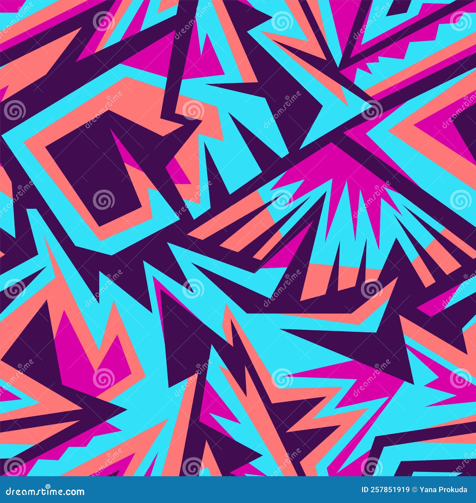 Seamless Abstract Urban Pattern with Curved Geometry Elements Stock ...