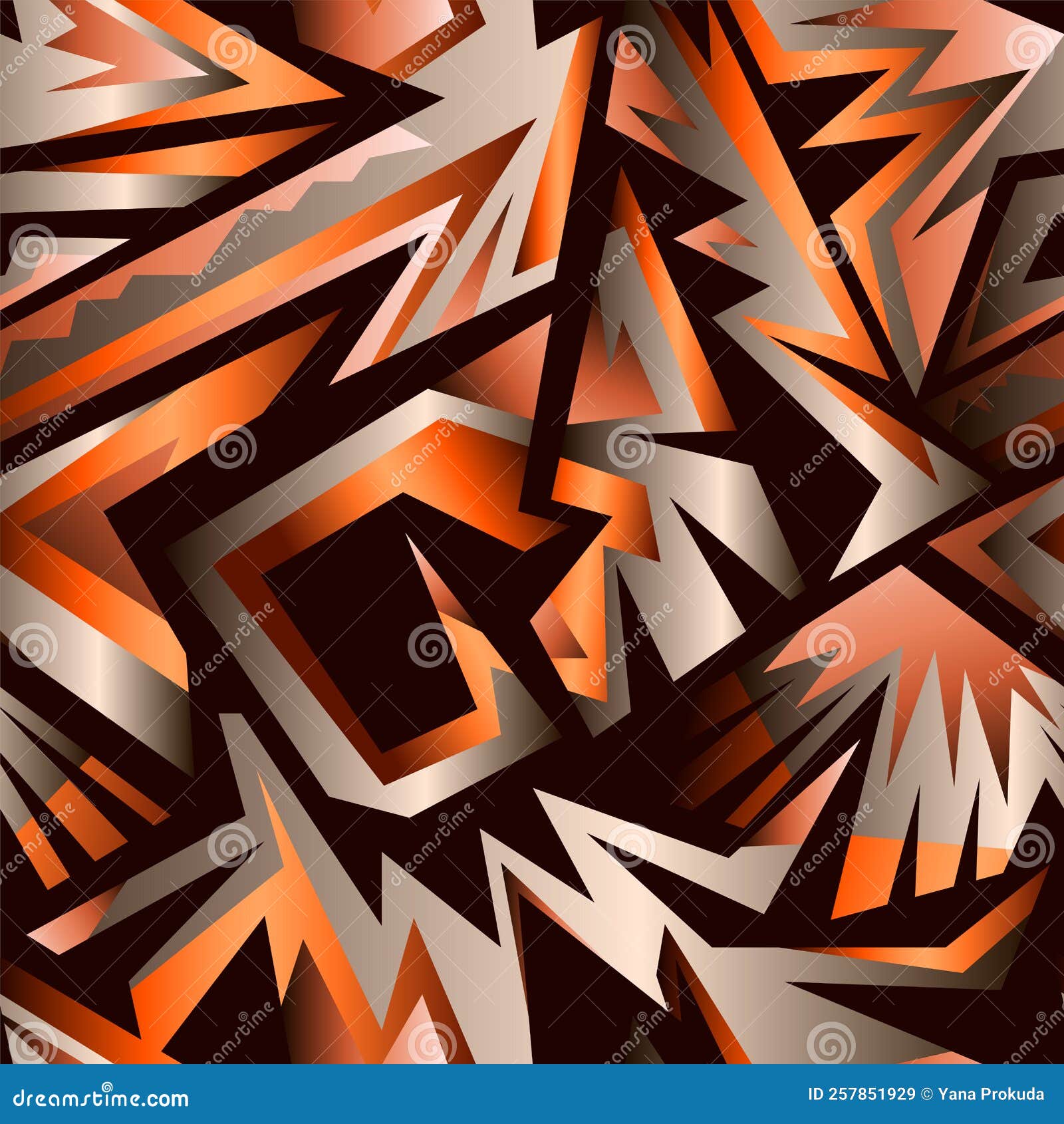 Seamless Abstract Urban Pattern with Curved Geometry Elements Stock ...