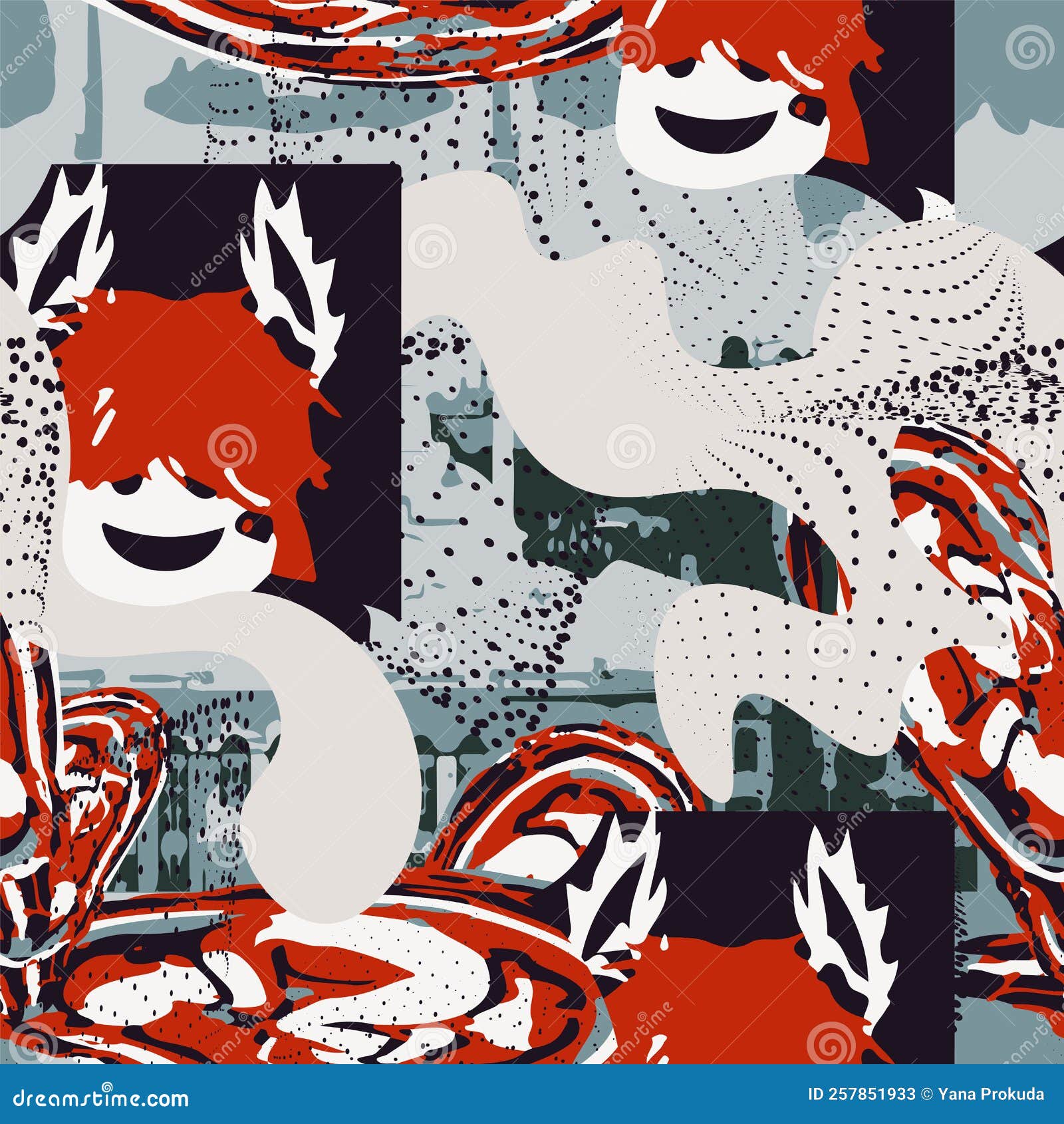 Seamless Vector Unique Abstract Artwork with Unusual Patterns Stock ...