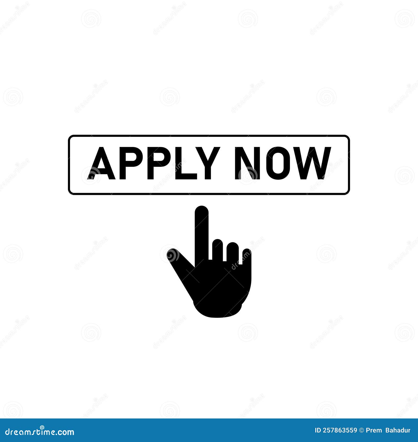 Click Button Business Concept. Apply Now Icon in Flat Style. Finger ...