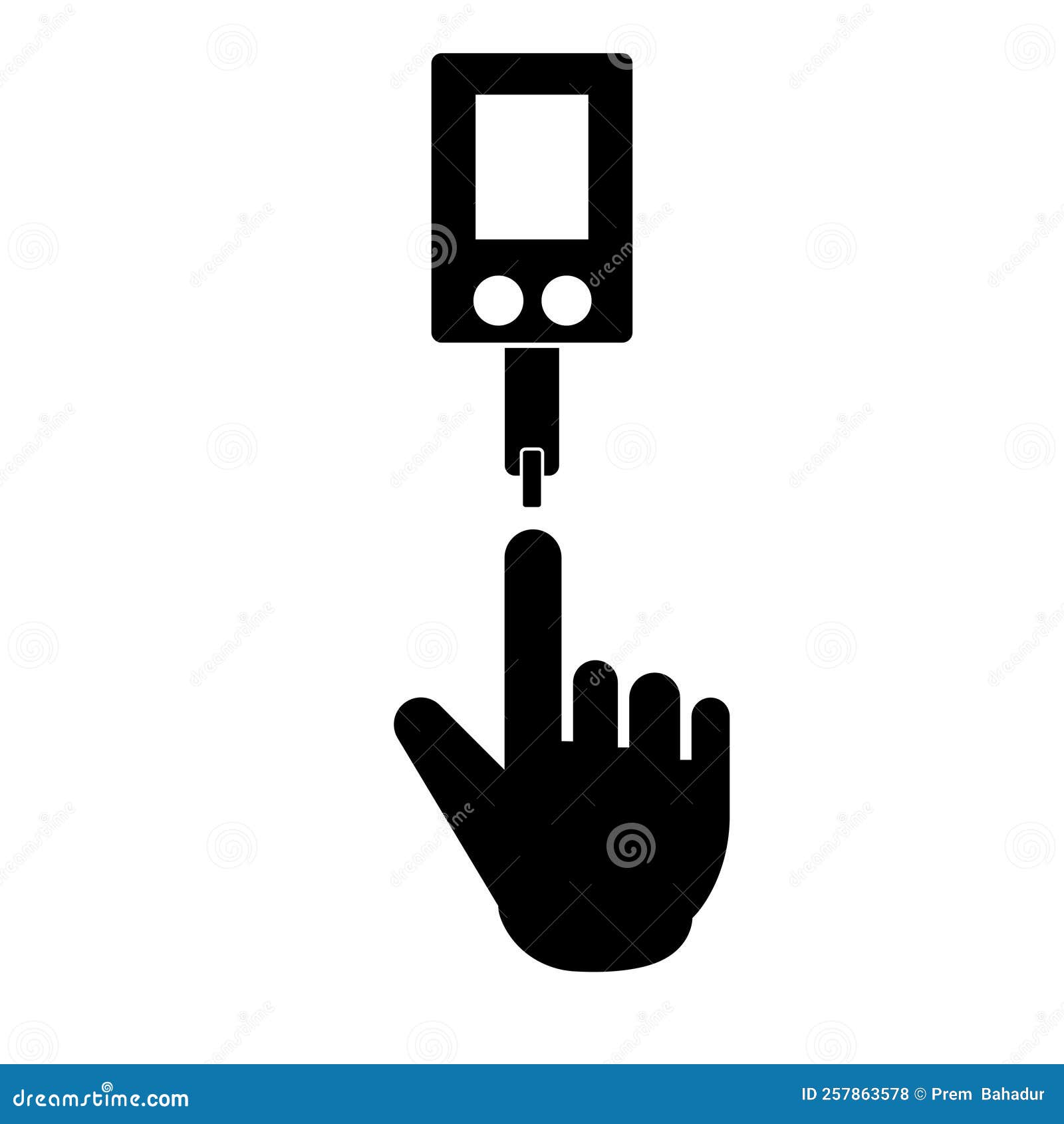 Fingertip Pulse Oximeter Glyph Icon. Finger Clip Blood Pressure Monitor ...
