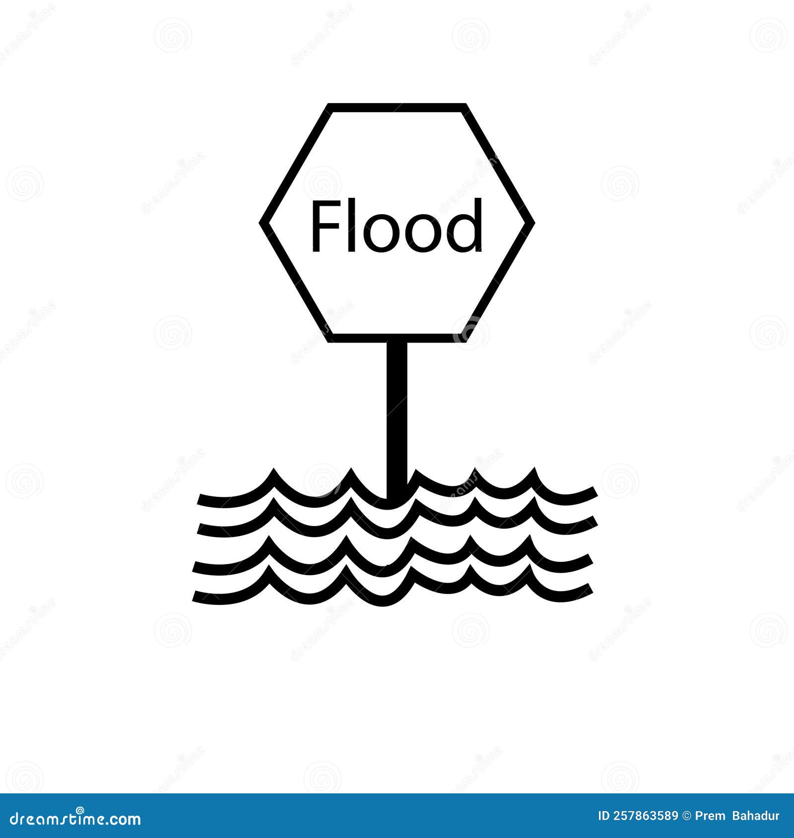 Flood Icon. Flood Road Sign. High Flood Risk Stock Illustration ...