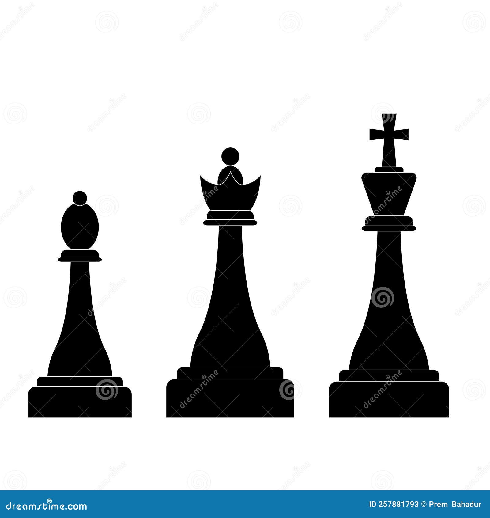 Silhouettes Chess Piece Vector Icons on White Background Stock ...