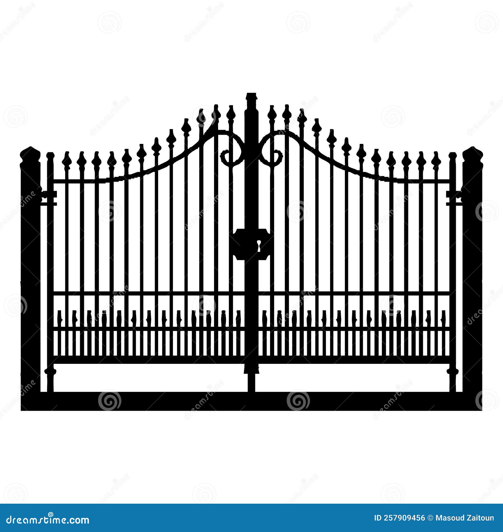 Black Gate Silhouette . Front View Stock Vector - Illustration of white ...