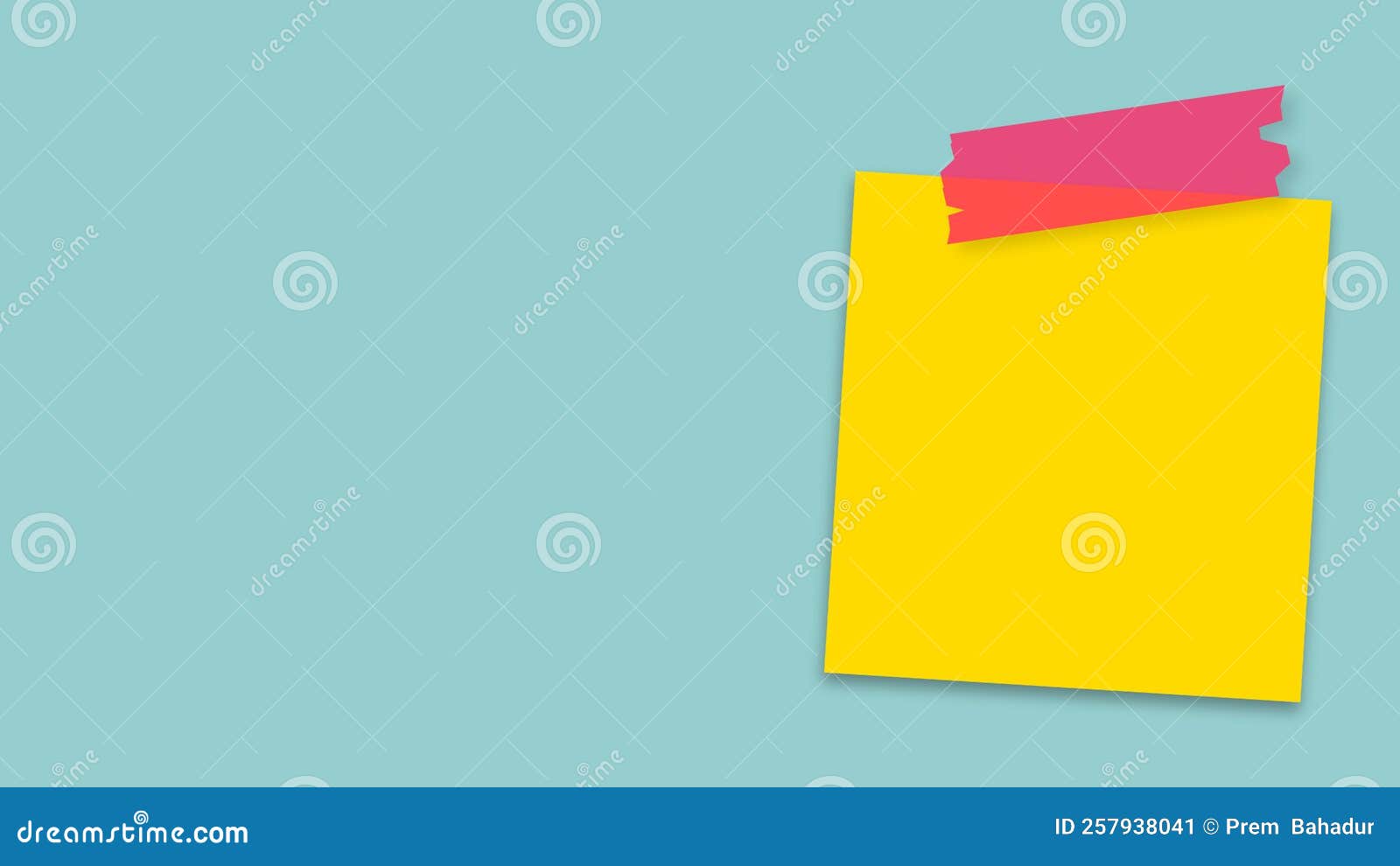 Sticky Paper Note on a White Wall Background with Empty Space. Stock ...