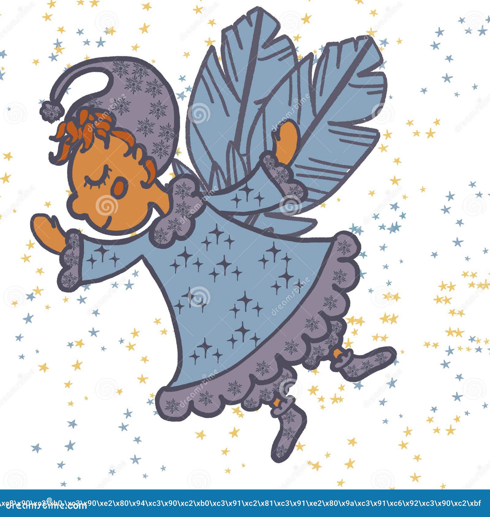 Child Sleeping in a Stroller Fairy of Dreams and Babies Angel with a ...