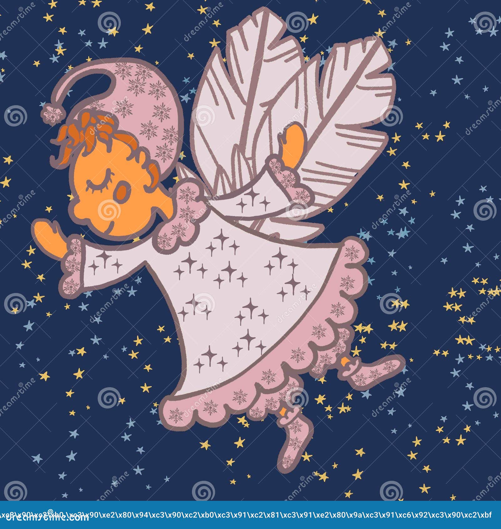 Child Sleeping in a Stroller Fairy of Dreams and Babies Angel with a ...