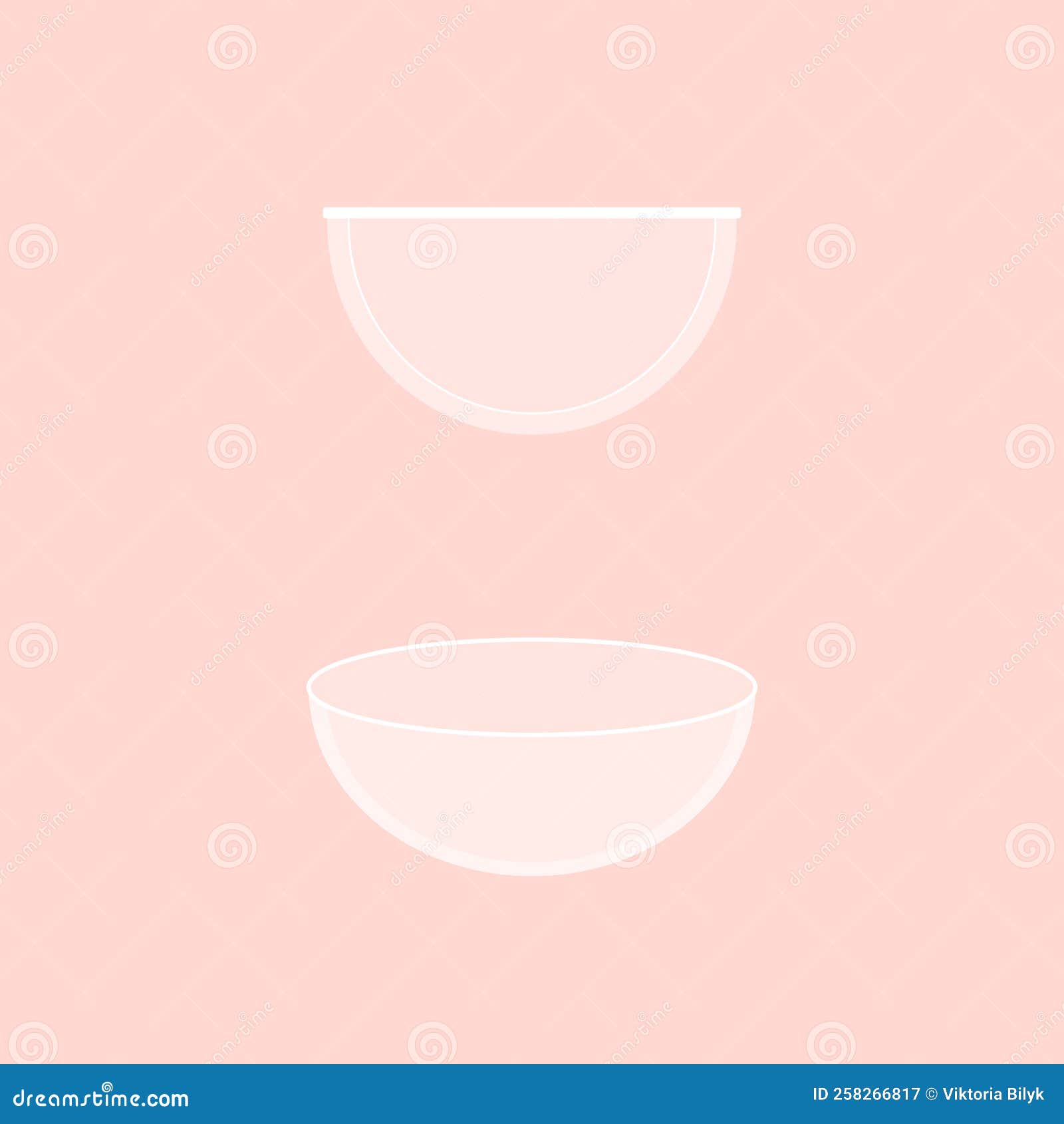 Empty, Transparent, Glass Bowls of Different Shapes, Isolated. Set of ...