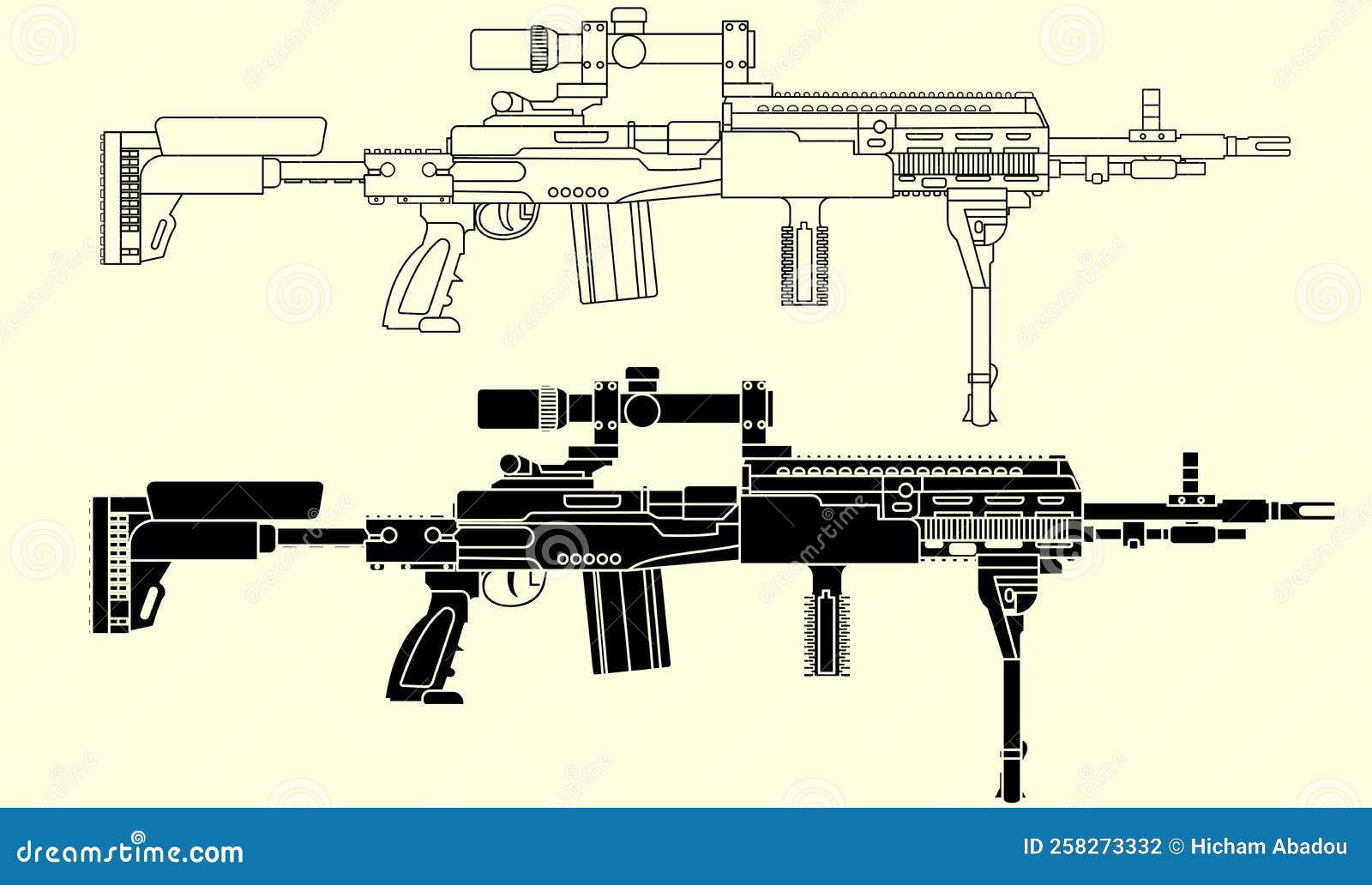 Assault rifle illustration stock vector. Illustration of automatic ...