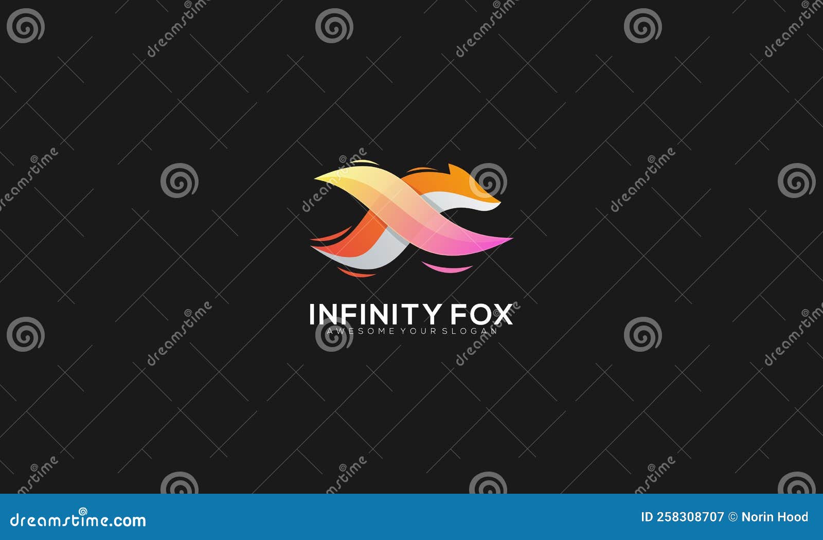 Modern Gradient Fox Infinity Logo Design Vector Template Stock ...