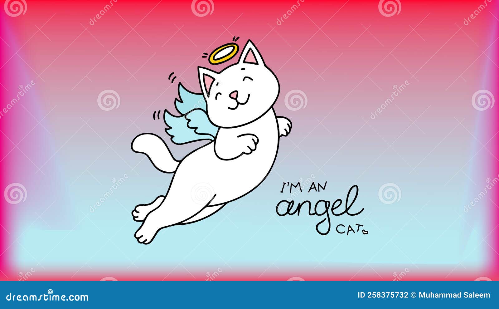 I am an Angel Cat and Beautiful Background-01 Stock Illustration ...