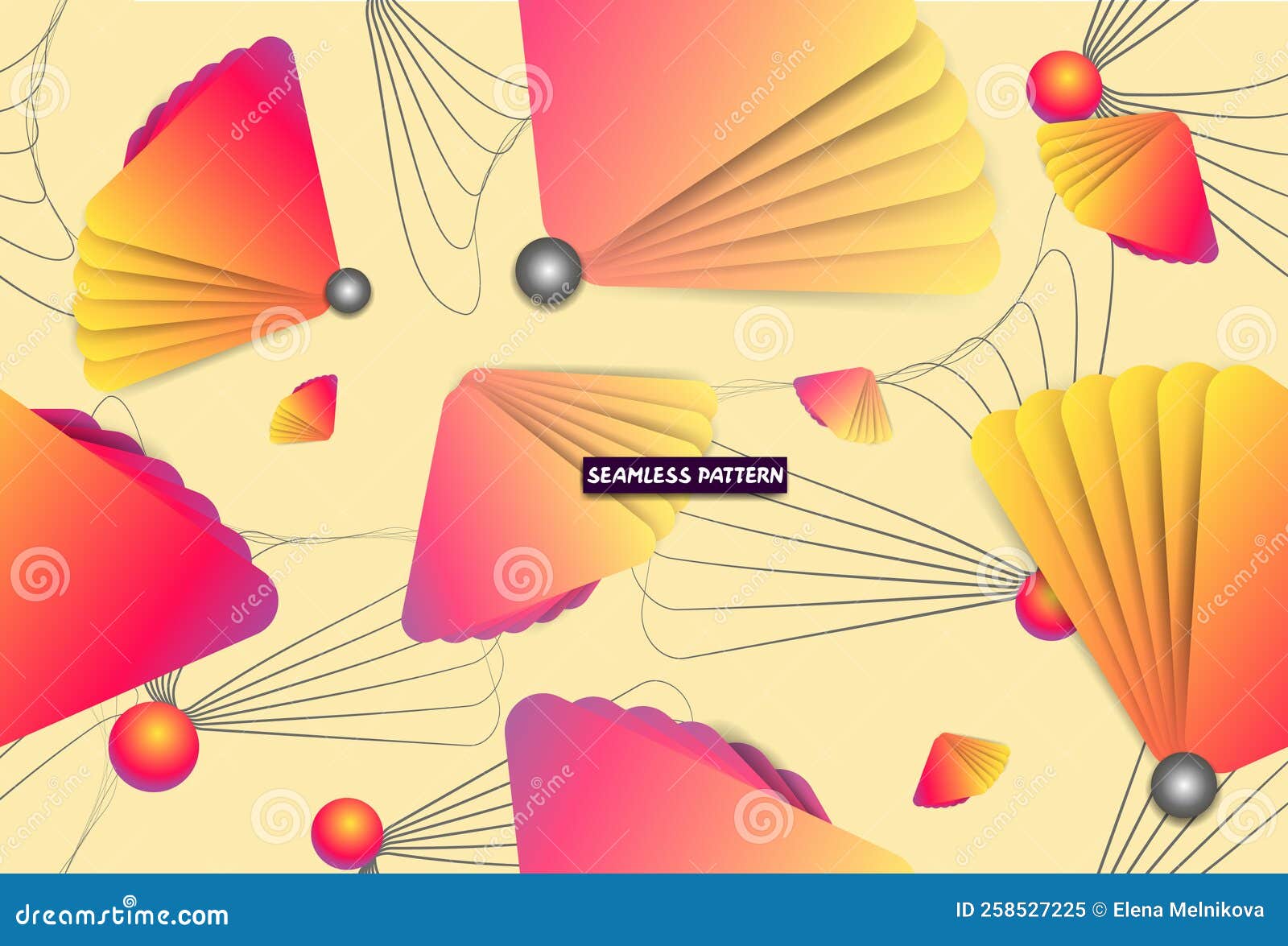 Seamless Bright Abstract Background with Abstract Fans Stock Vector ...