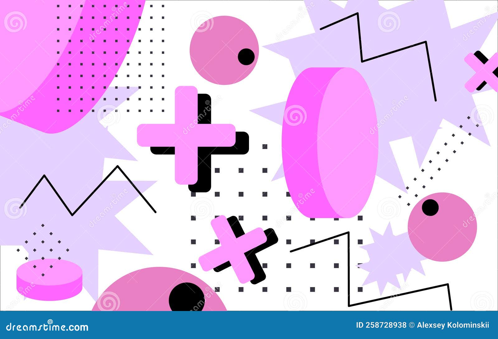 Various geometric pink stock vector. Illustration of vintage - 258728938