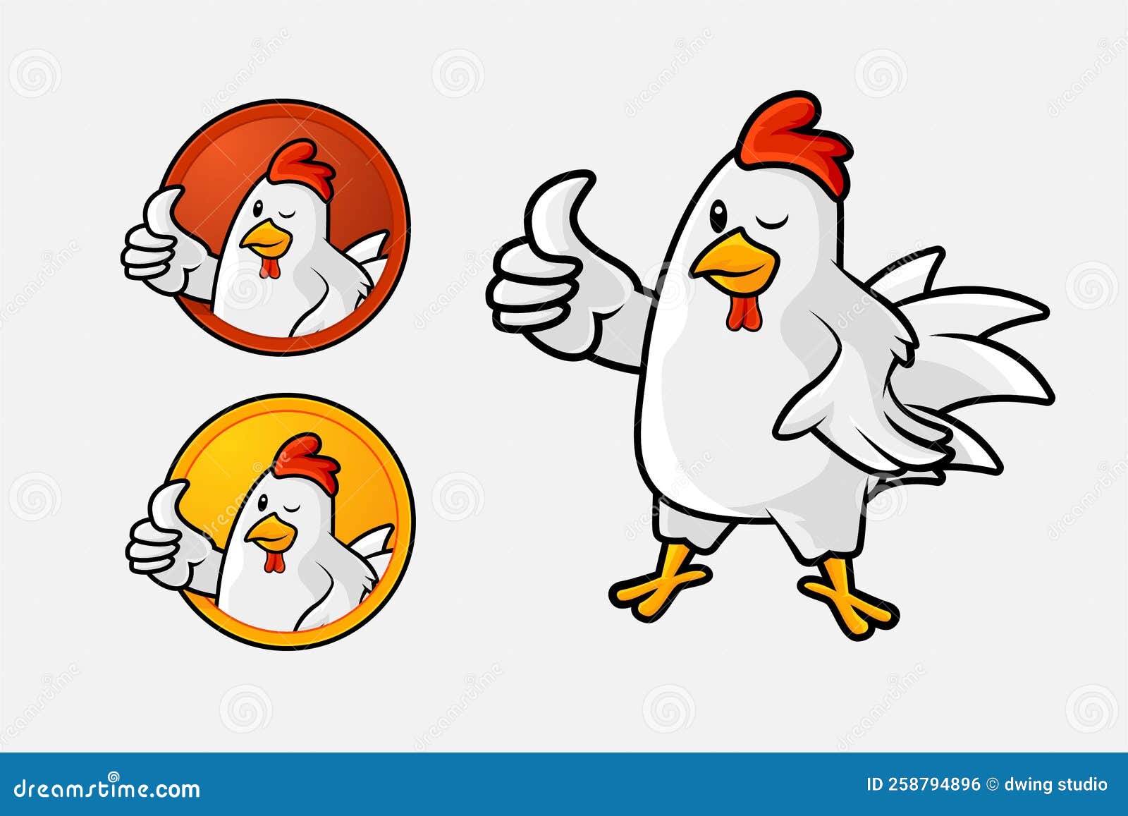 Chicken logo or mascot stock vector. Illustration of character - 258794896