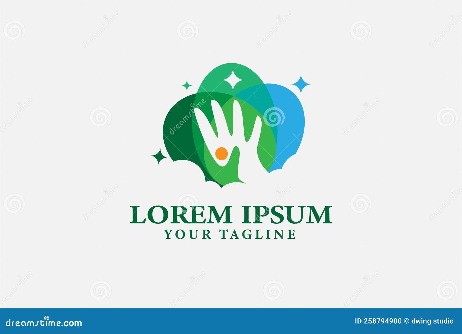 Hand logo and children stock vector. Illustration of icon - 258794900