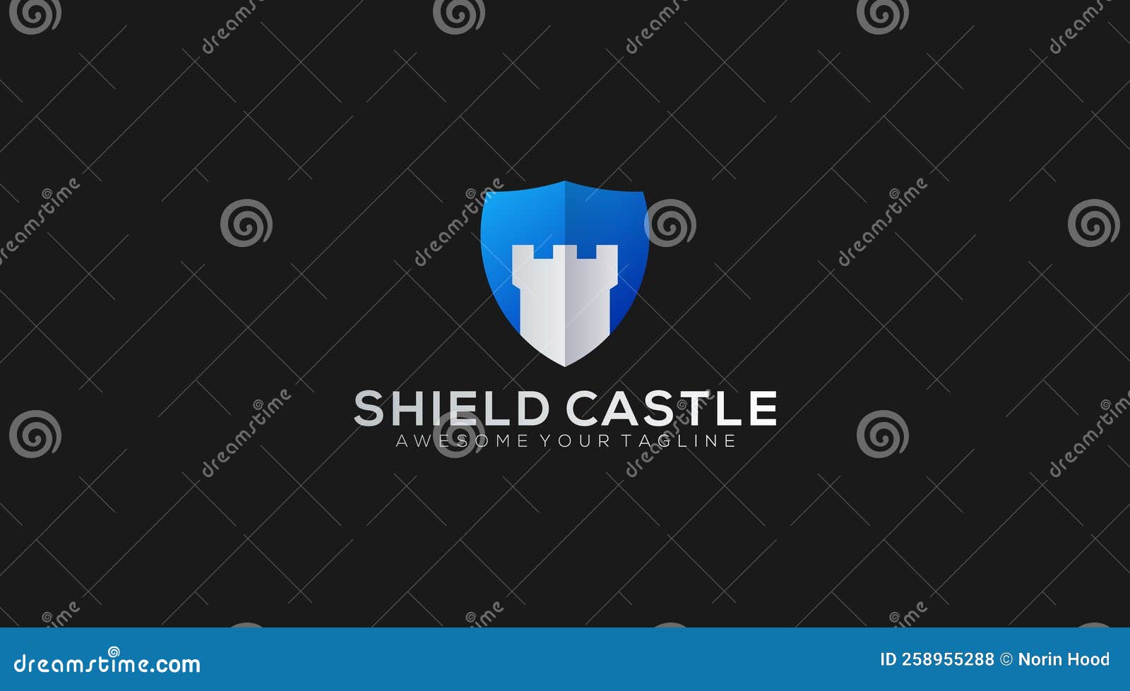 Modern Castle Shield Logo Design Template Stock Illustration ...