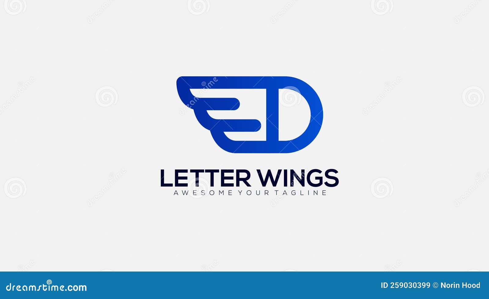 Letter D Wing Logo Template. Wings Design Element Vector Illustration ...