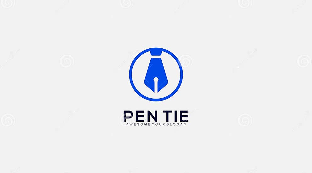 Office Tie Pen Business Abstract Vector Logo Design Stock Illustration ...