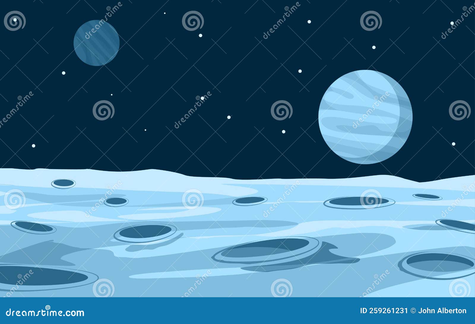 Vector Illustration of Moon Surface Stock Illustration - Illustration ...