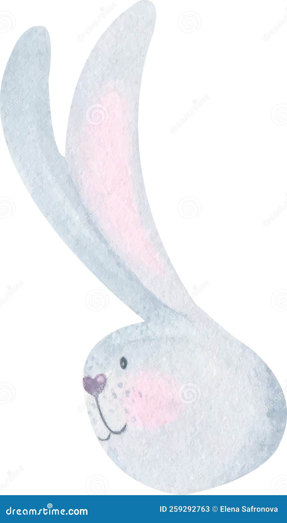 Web Head of a Cute Rabbit with Long Ears Stock Vector - Illustration of ...