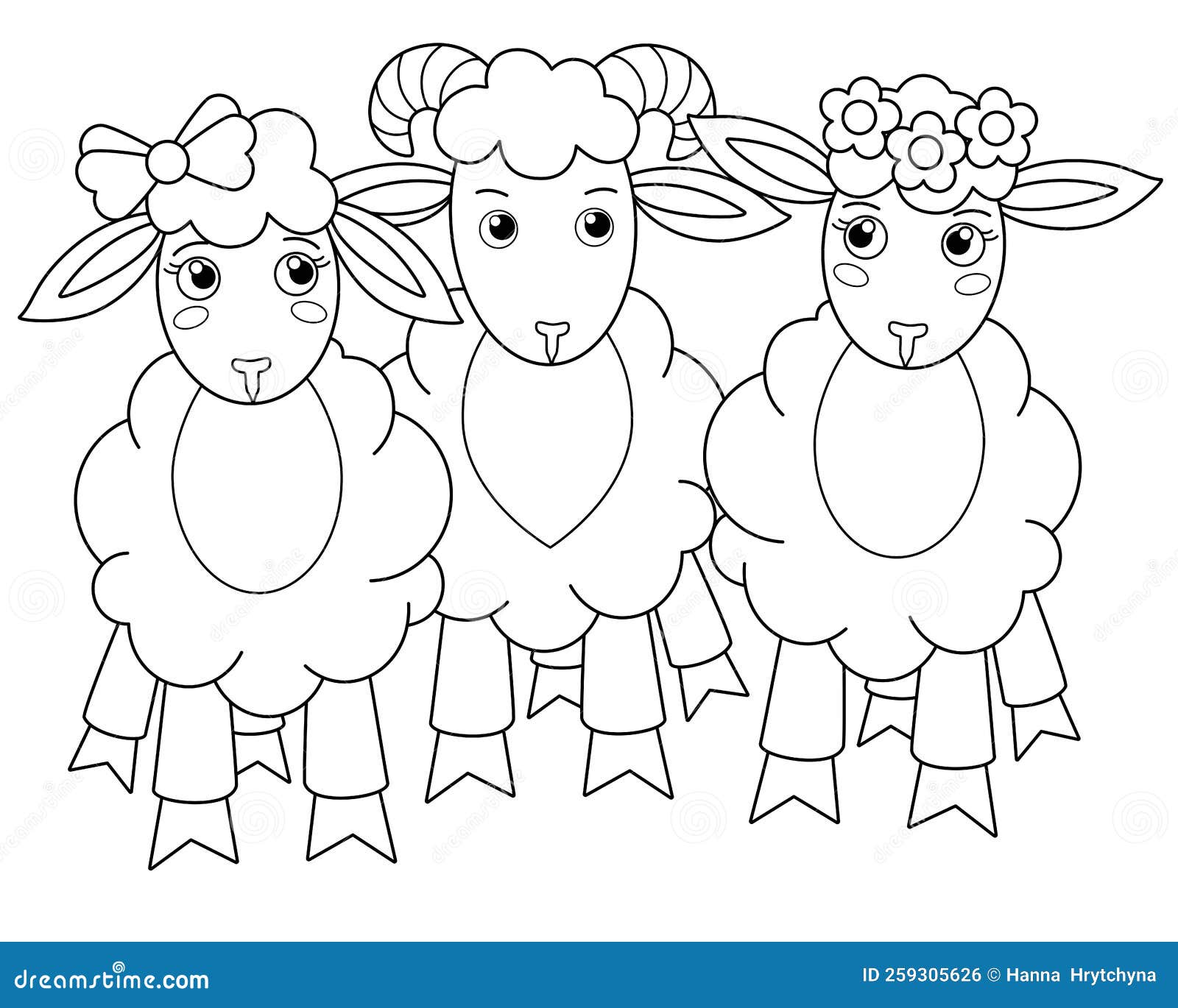 Flock Of Sheep Coloring Page
