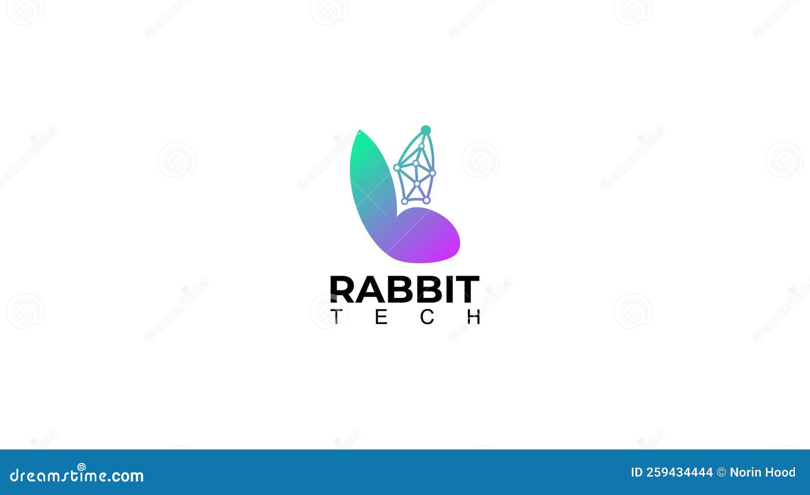 Rabbit Tech Logo Design Vector Elegant and Modern Stock Illustration ...