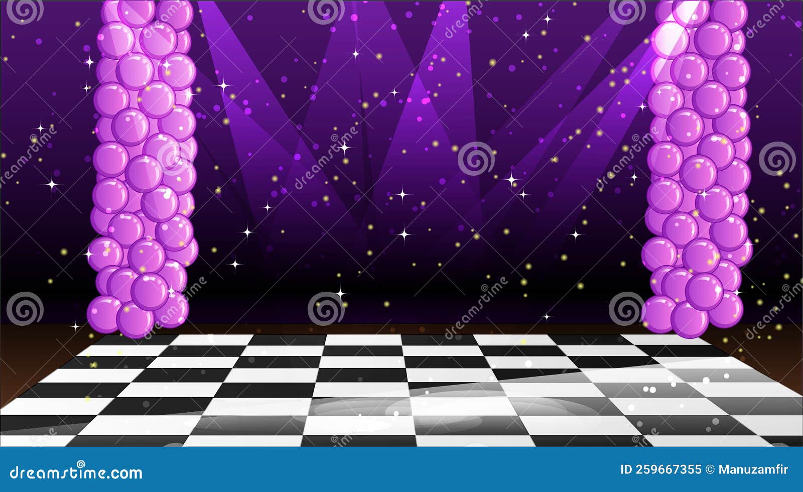Prom Night Dancefloor Scene Background Stock Vector - Illustration of ...