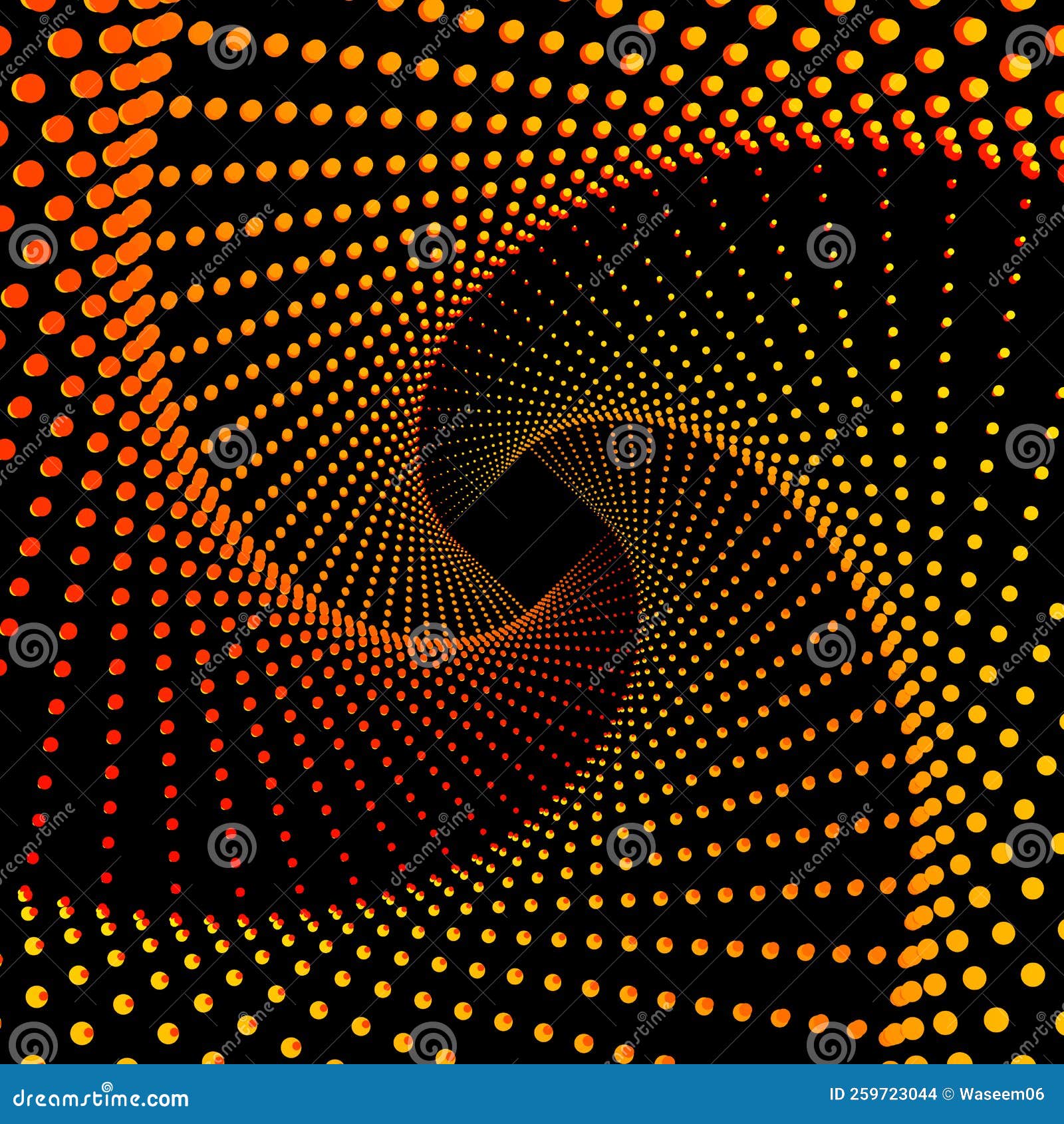 Colorful Dotted Square Swirl Pattern Background Stock Vector ...