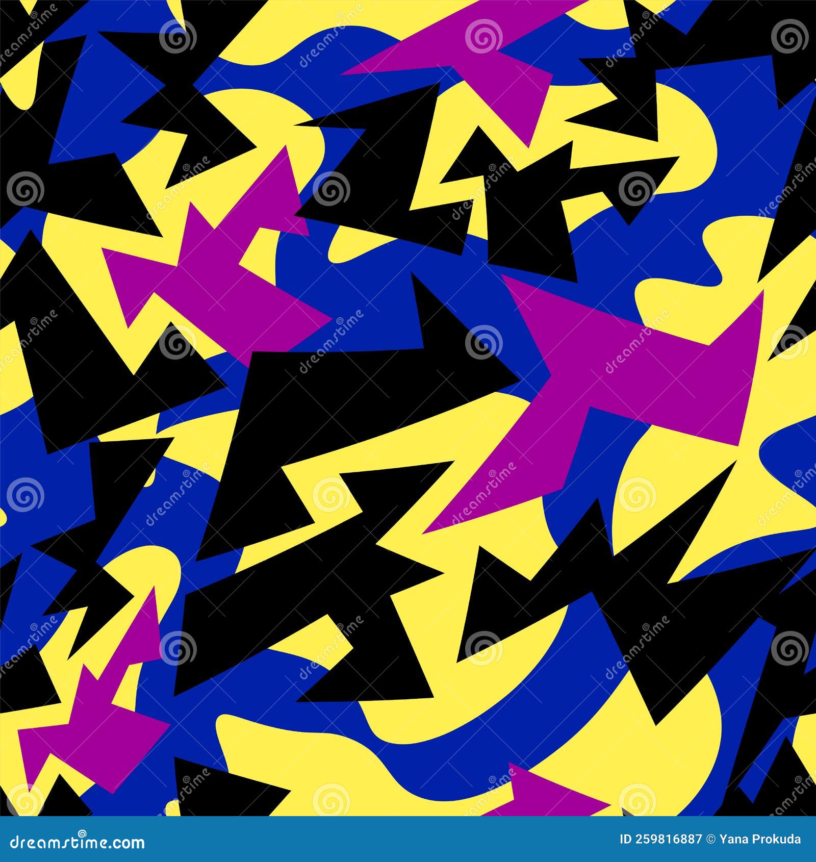 Seamless Abstract Urban Pattern with Curved Geometry Elements Stock ...