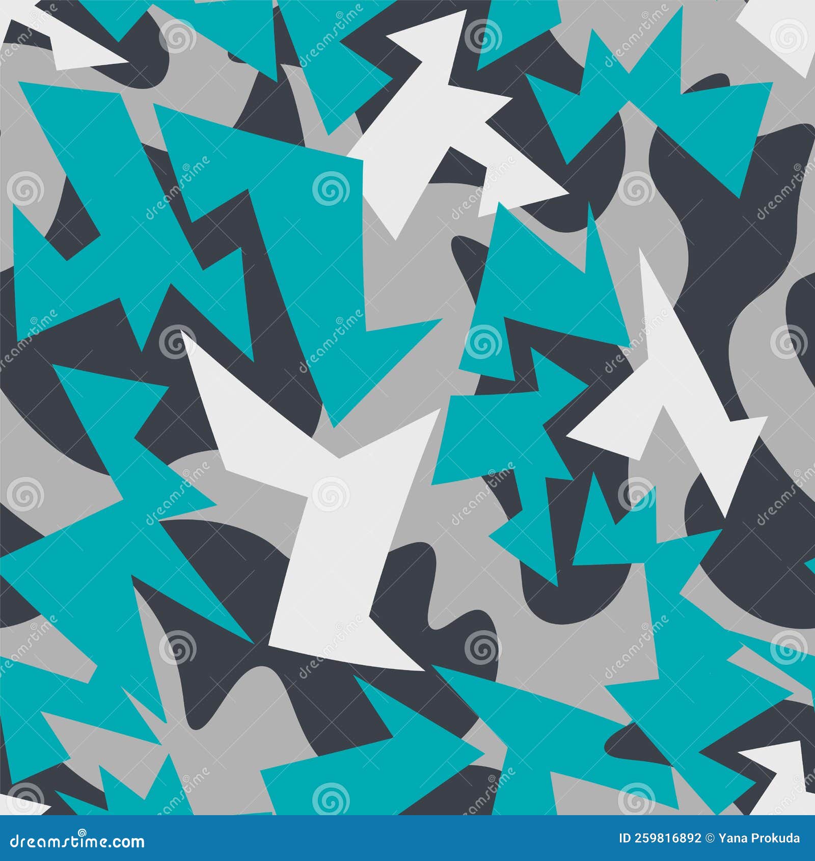 Seamless Abstract Urban Pattern with Curved Geometry Elements Stock ...