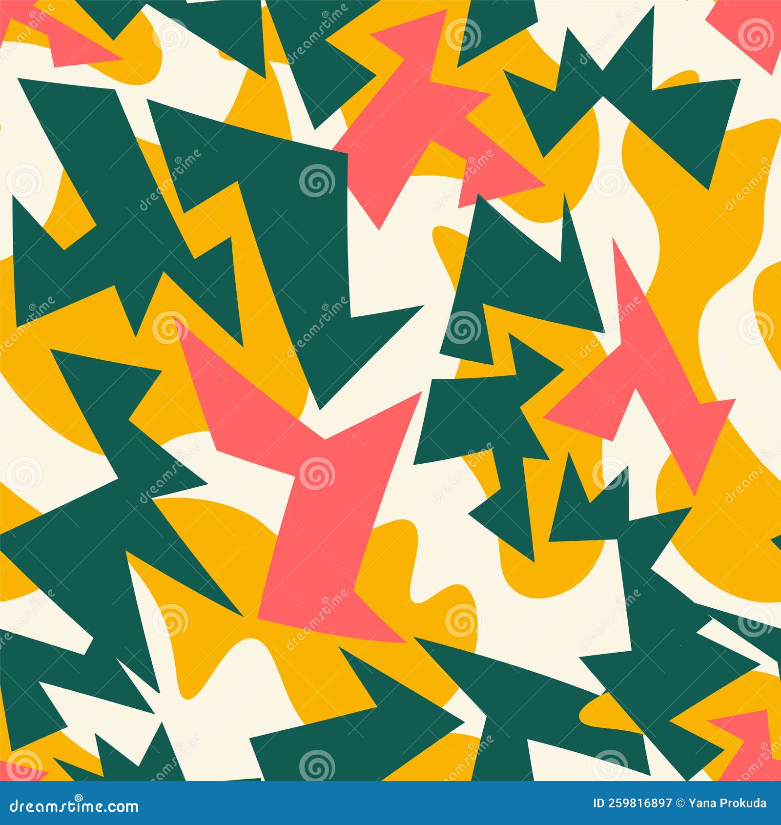 Seamless Abstract Urban Pattern with Curved Geometry Elements Stock ...