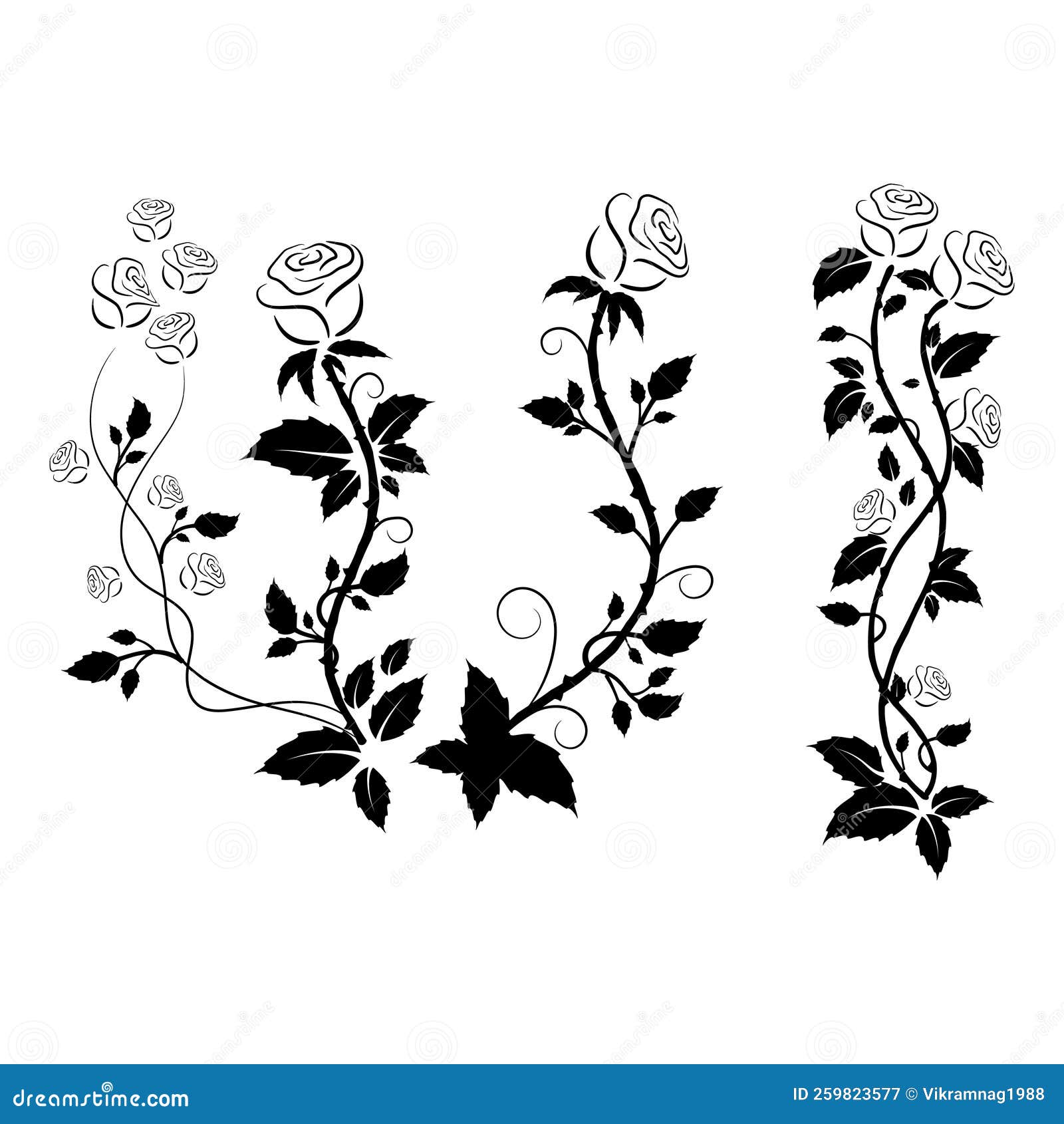 Rose Vine Background Vector Illustration | CartoonDealer.com #9480404