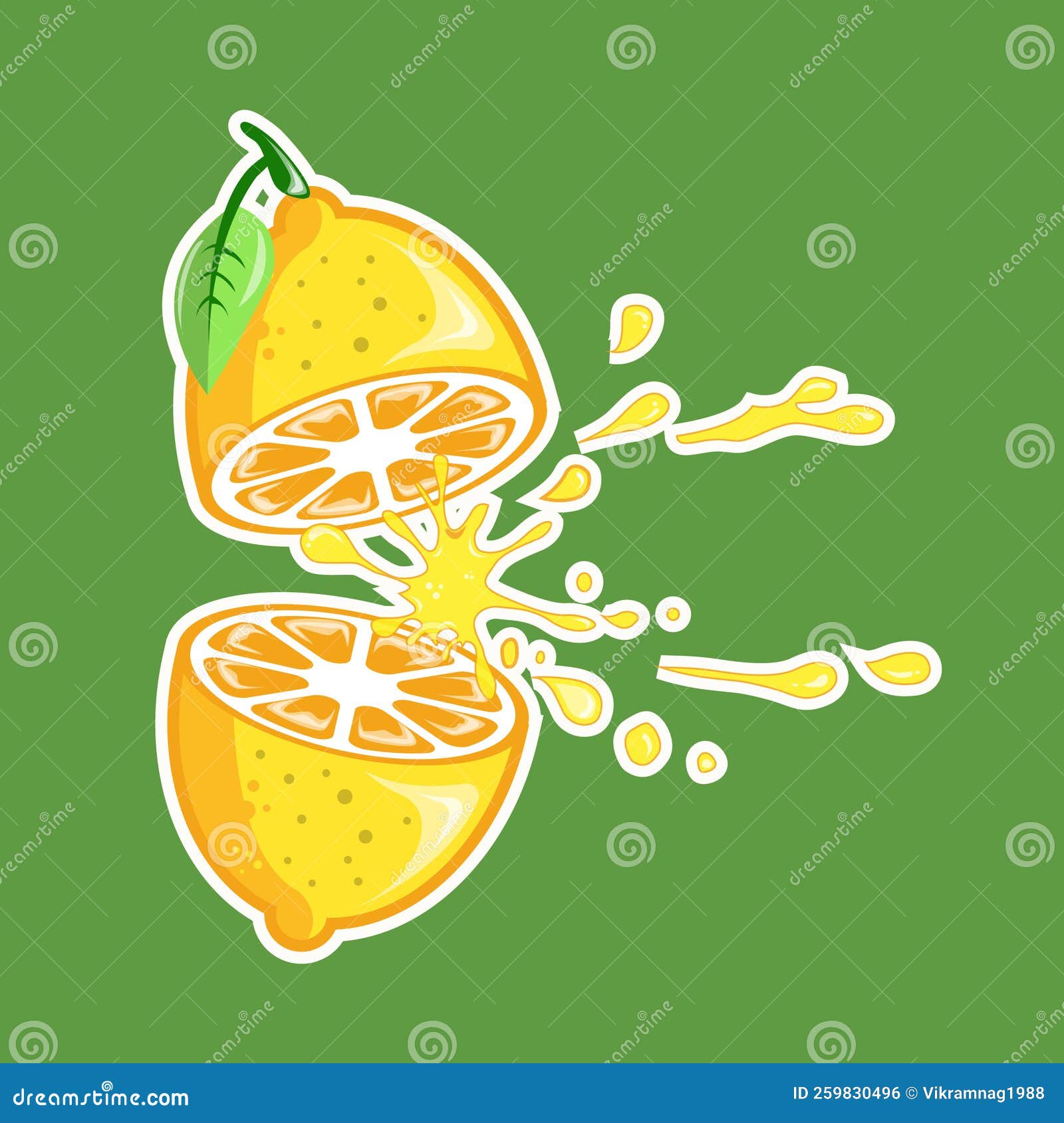 Lemon Fruit Clipart Slice Two Part Stock Illustration - Illustration of ...