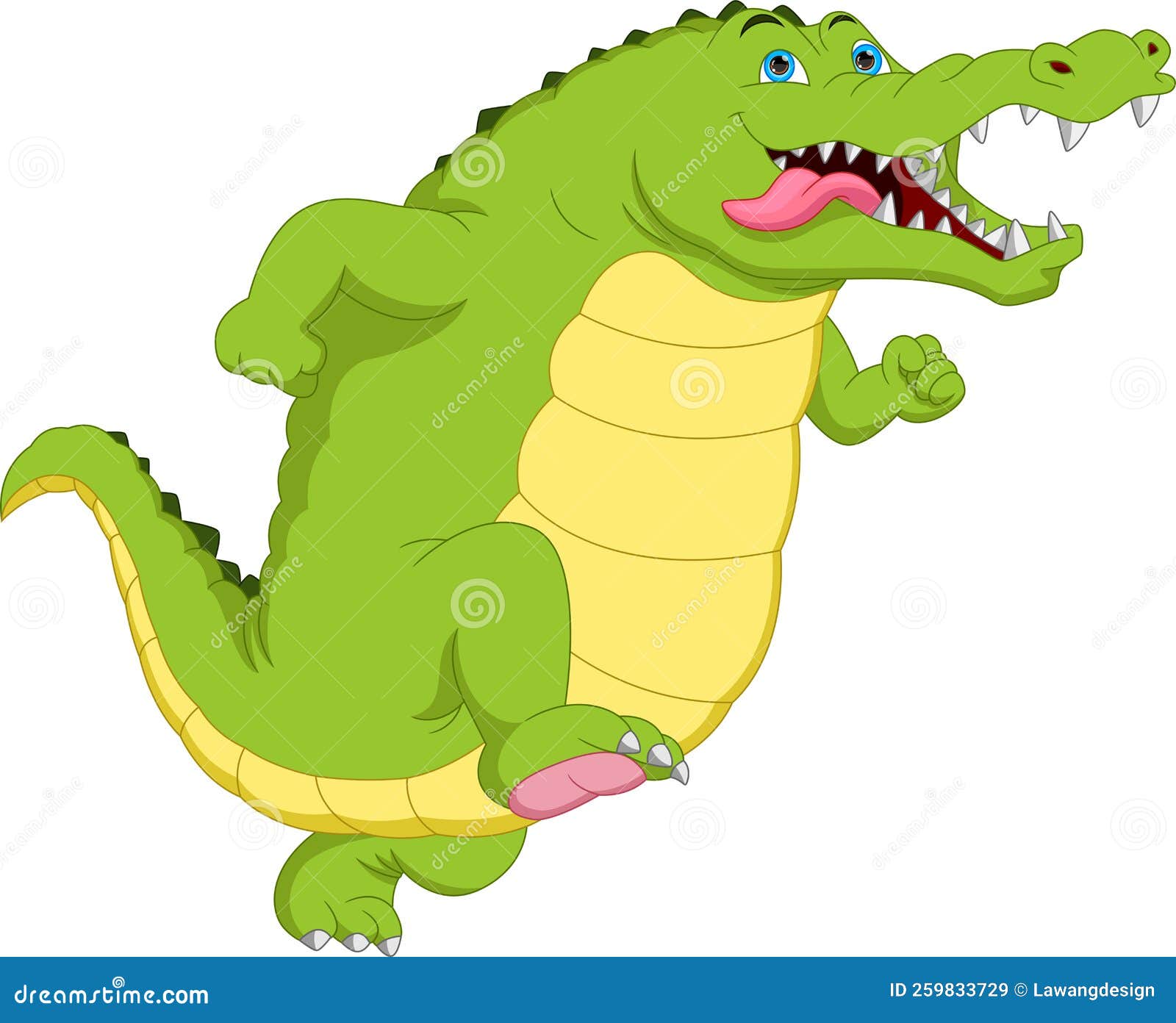 Cartoon Cute Crocodile Running Stock Vector - Illustration of posing ...