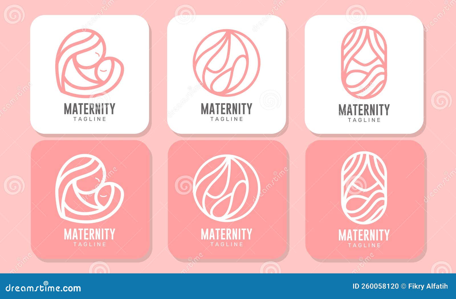Flat Design Maternity Logo Templates Collection Stock Vector ...