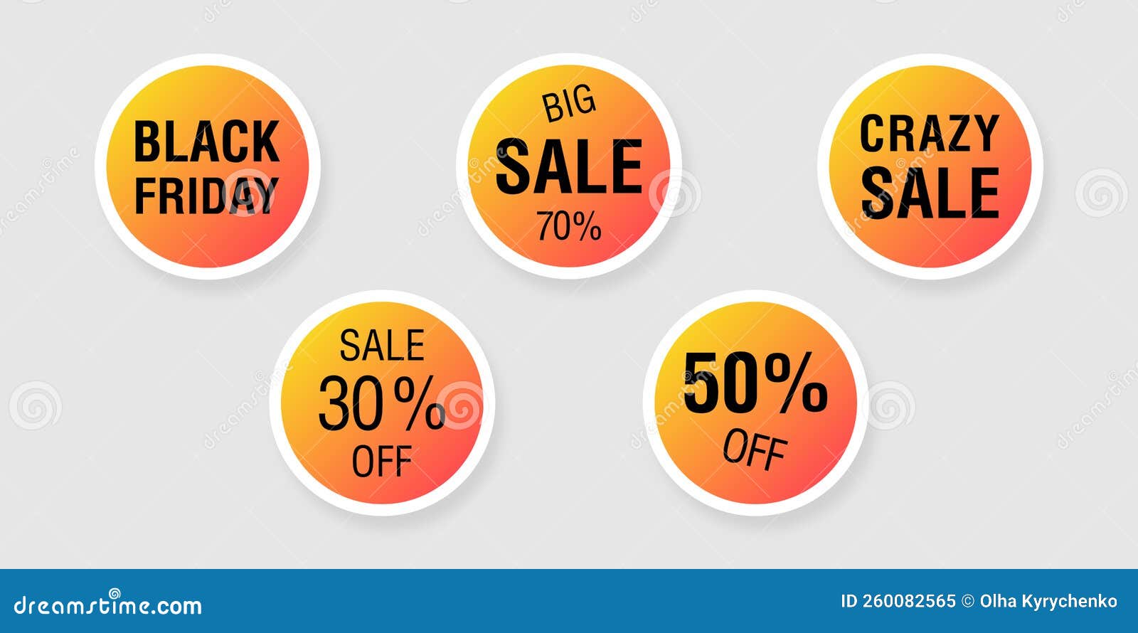 Ð¡ollection of Black Friday Sale Stickers. Bright Orange Discount ...