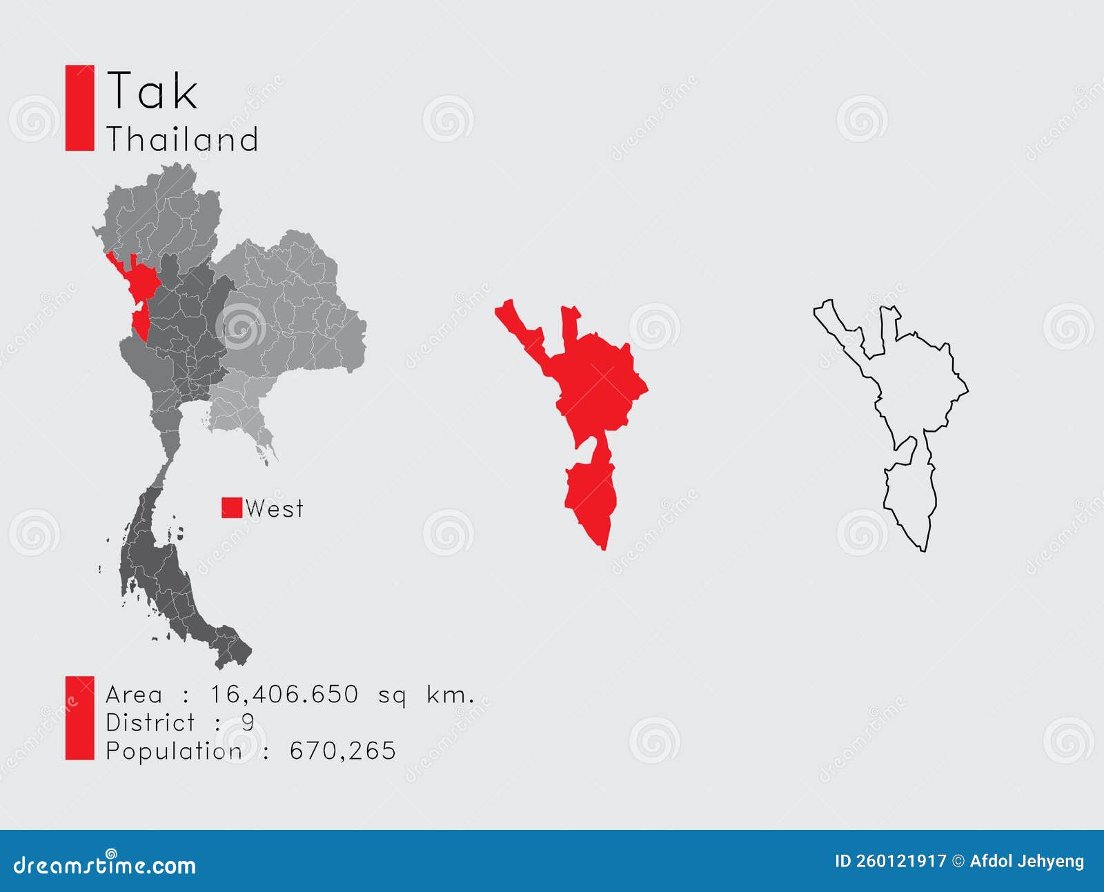 Tak Position in Thailand a Set of Infographic Elements for the Province ...