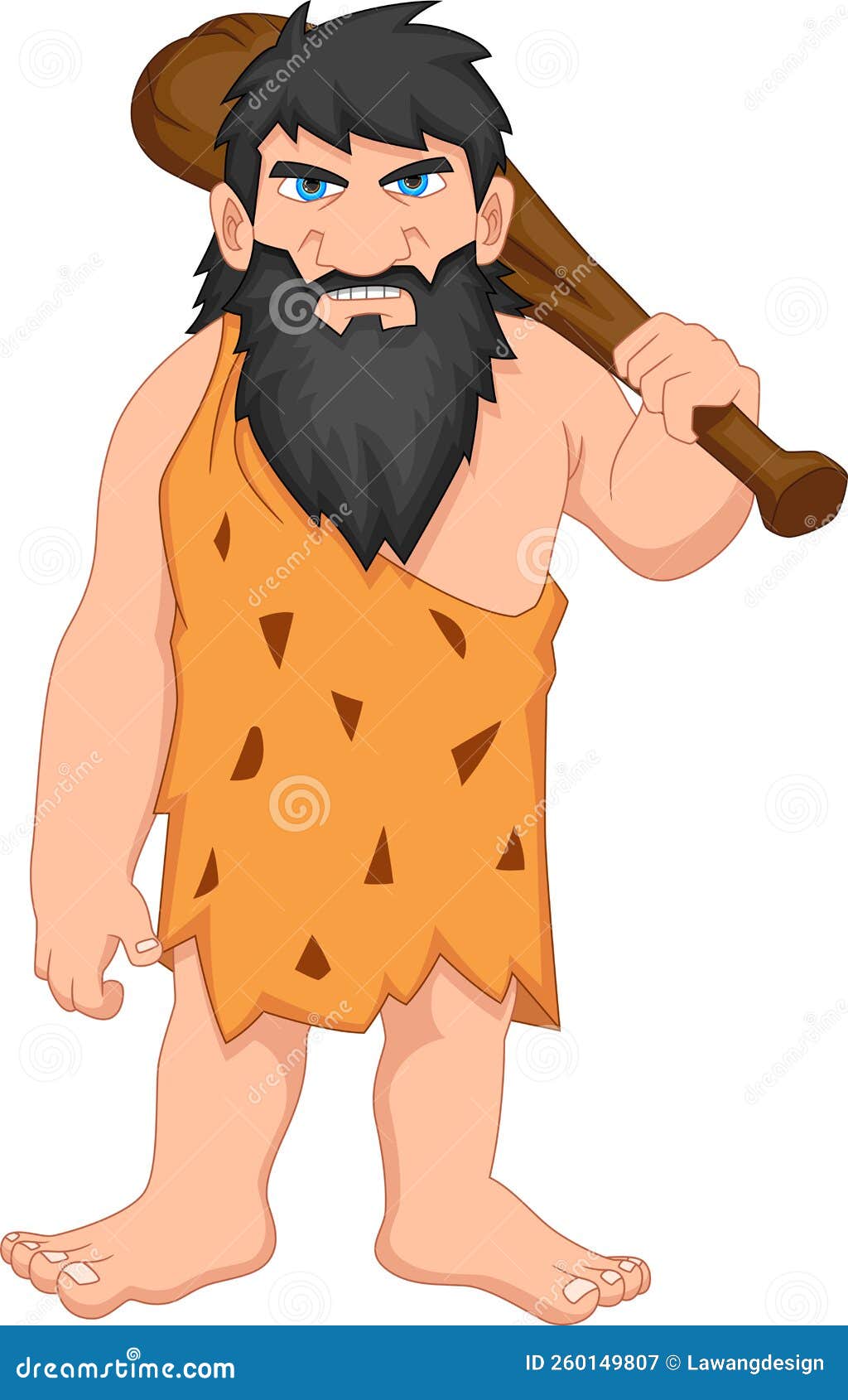 Happy Caveman Created Fire Vector Cartoon | CartoonDealer.com #115955582