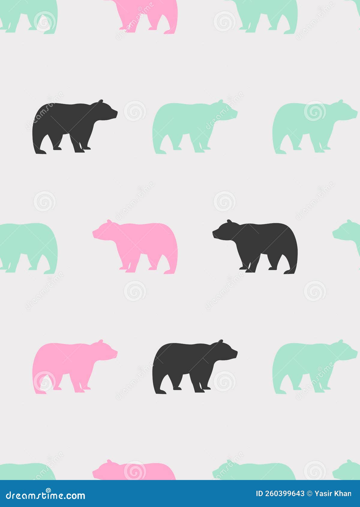 Colorful Seamless Bear Design Vector Winter Style Stock Vector ...