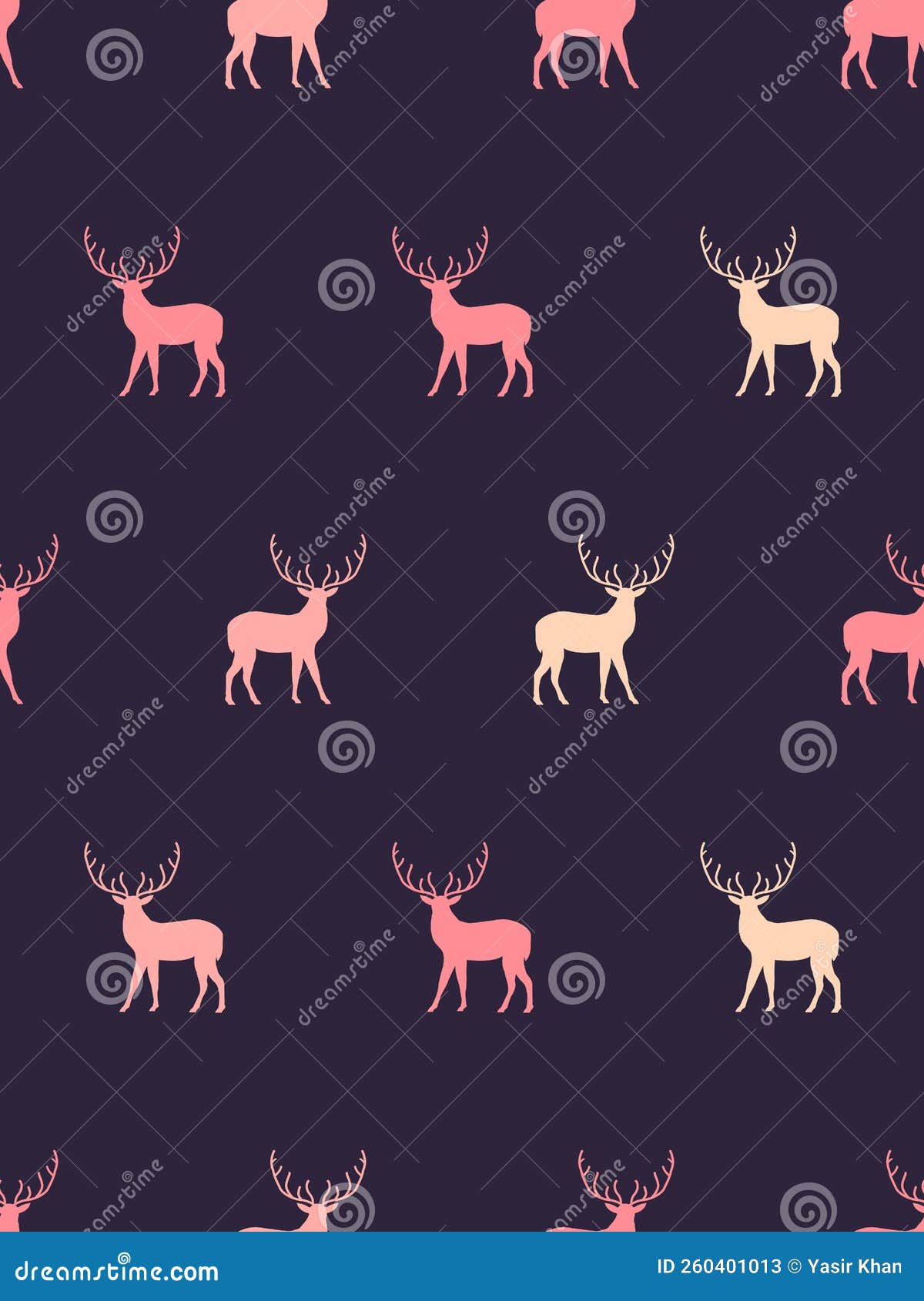 Seamless Deer Patterned Background Stock Vector - Illustration of ...