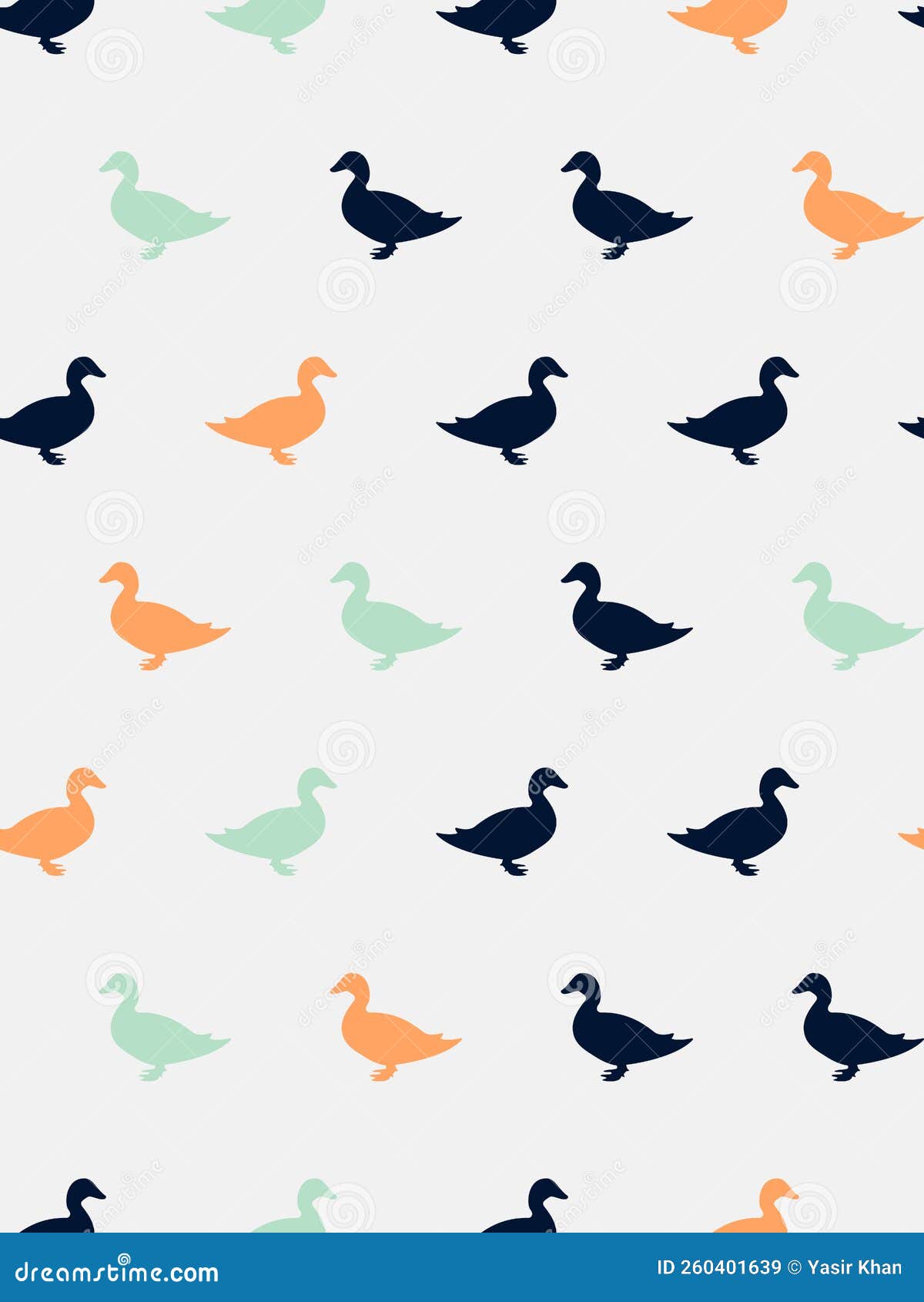 Duck Colorful Seamless Design Repeating Pattern Dark and Lite Colors ...