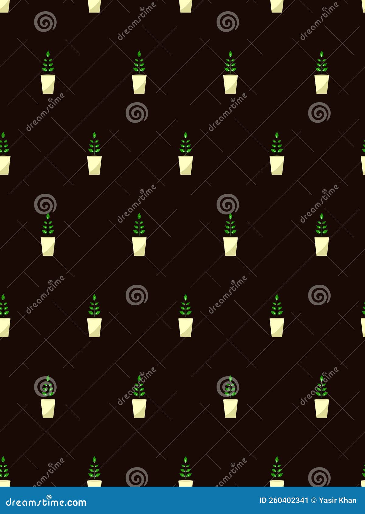 Plant Pot Seamless Repeating Pattern Stock Vector - Illustration of ...