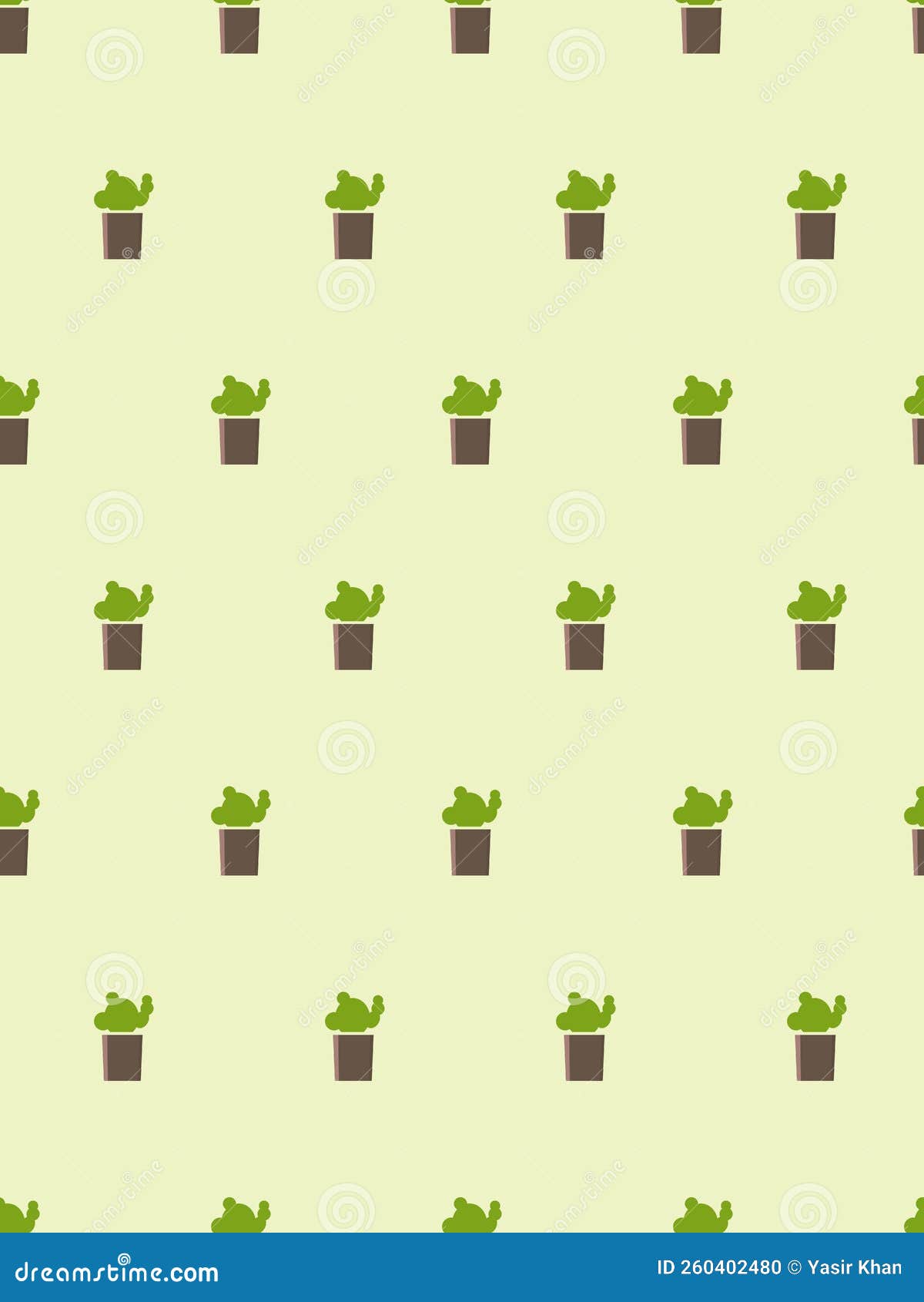 Plant Pot Seamless Pattern Design Repeated Style Stock Vector ...
