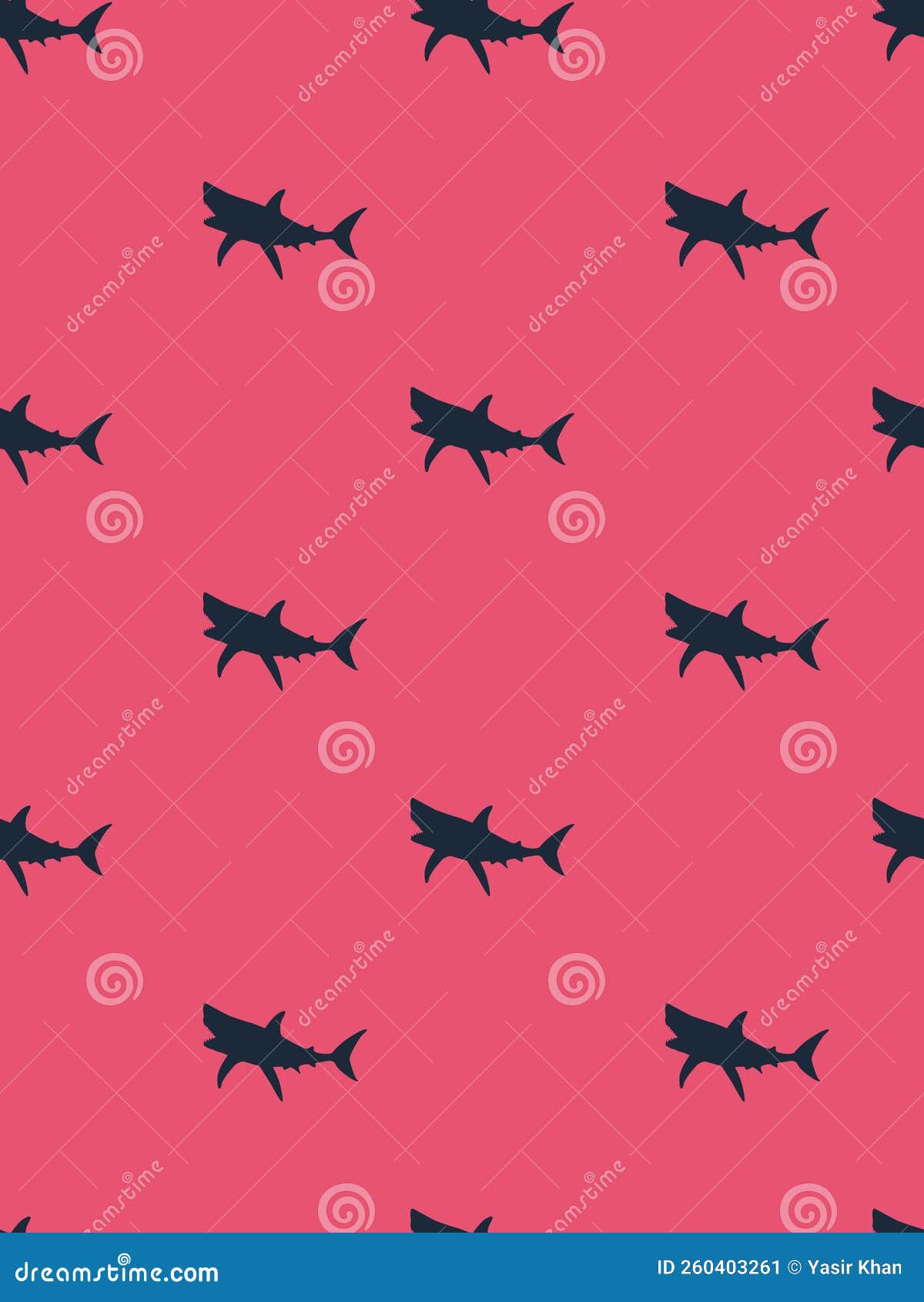 Shark Seamless Pattern Design Dark and Pink Stock Vector - Illustration ...