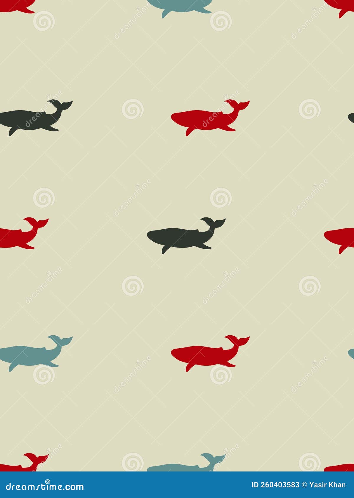Colorful Seamless Whale Design Pattern Repeated Stock Vector ...