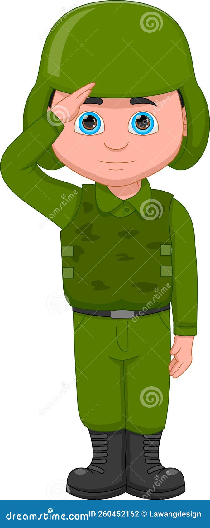Soldier Boy Cartoon on White Background Stock Vector - Illustration of ...