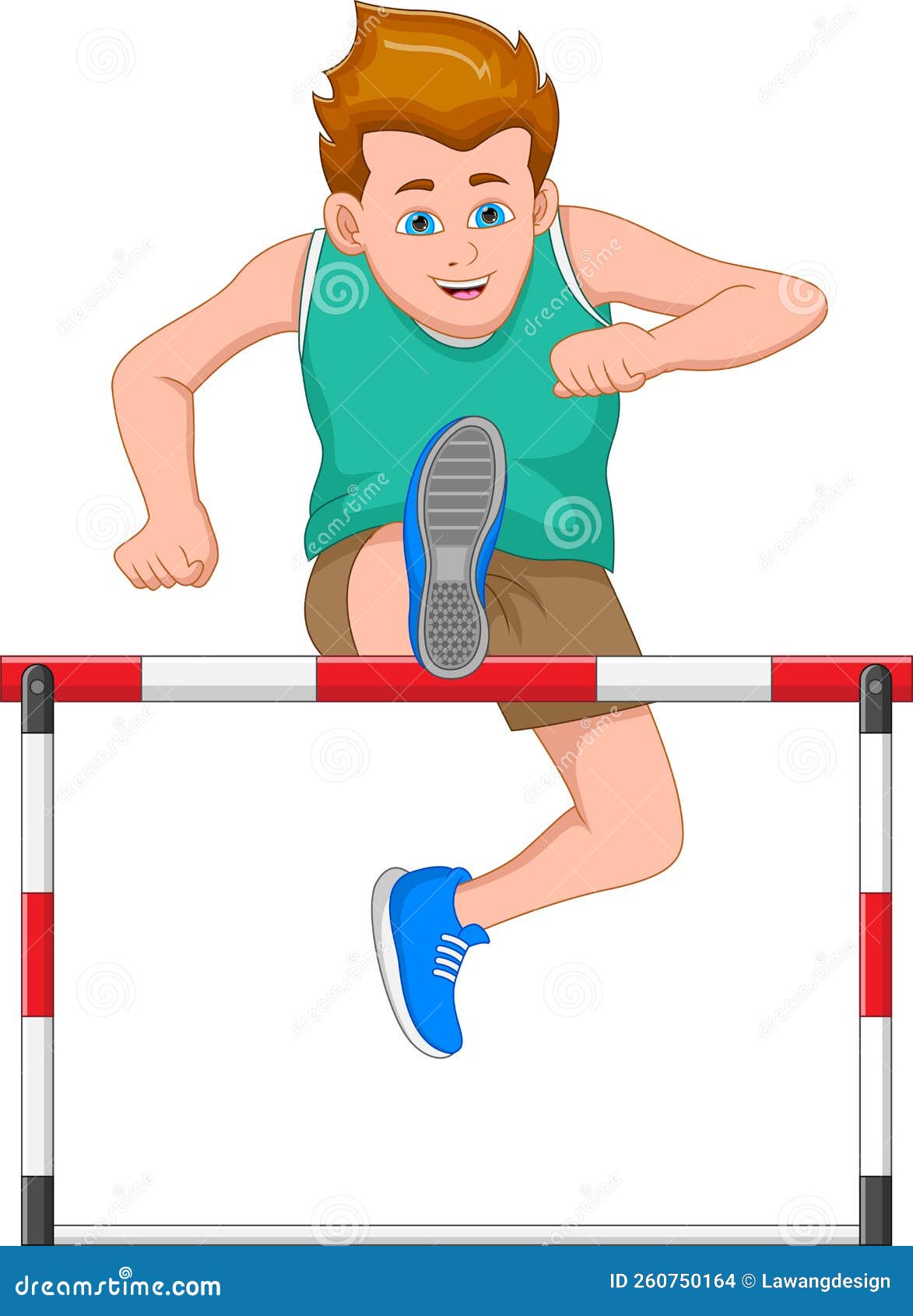Cartoon Boy Jumping Hurdles Stock Vector - Illustration of athlete ...