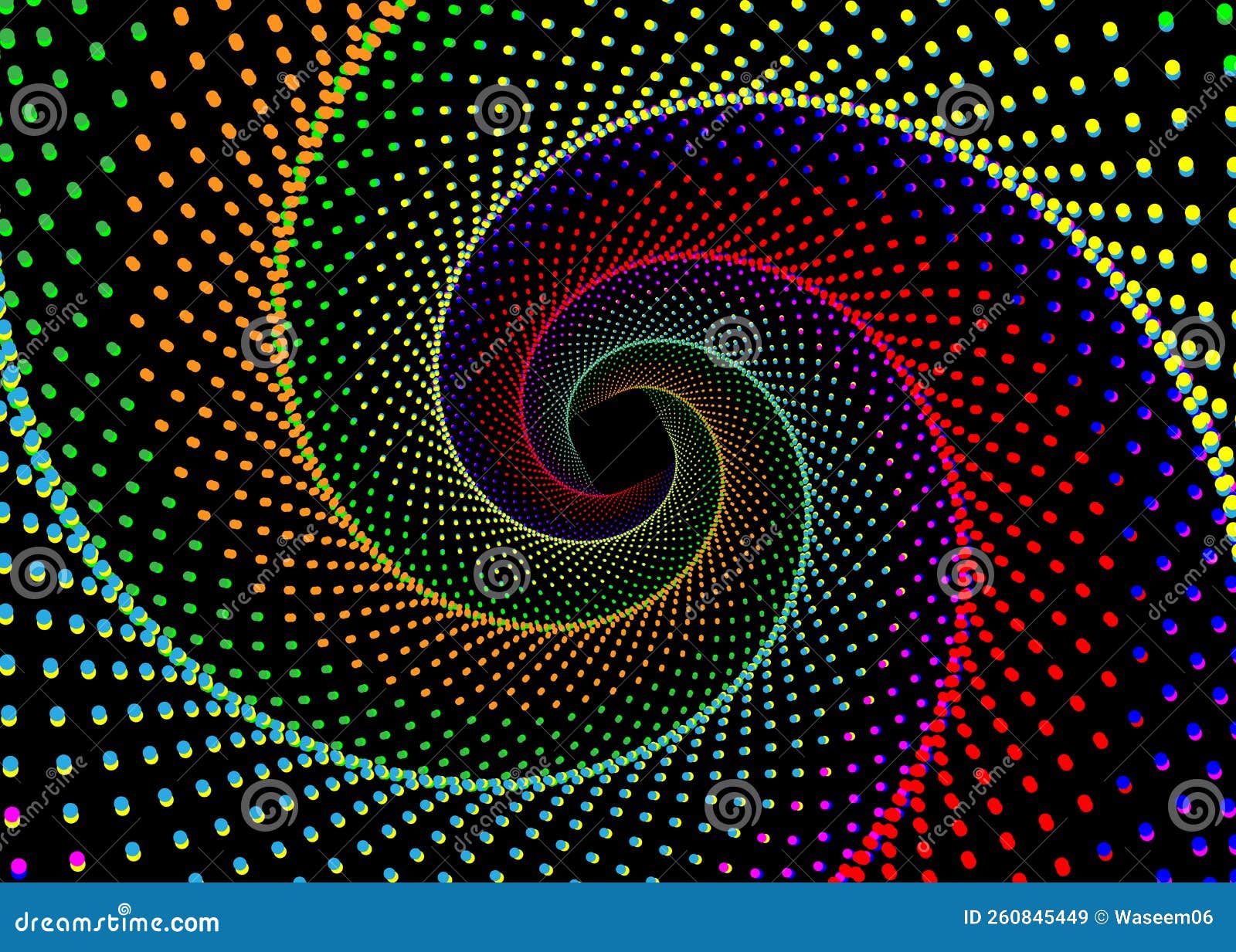 Colorful Dotted Spiral Vortex Background Stock Vector - Illustration of ...
