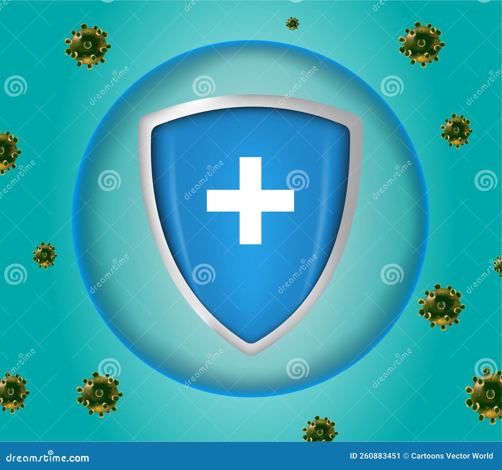Virus Protection with Shield Concept, Security Shield for Virus ...